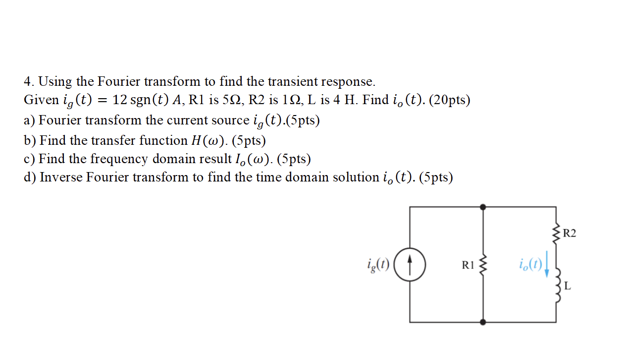 Solved Using the Fourier transform to find the transient | Chegg.com