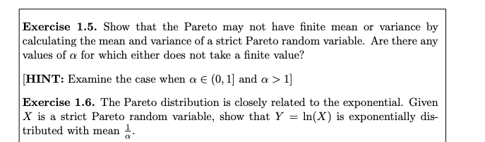 Solved Exercise 1.5. Show that the Pareto may not have | Chegg.com