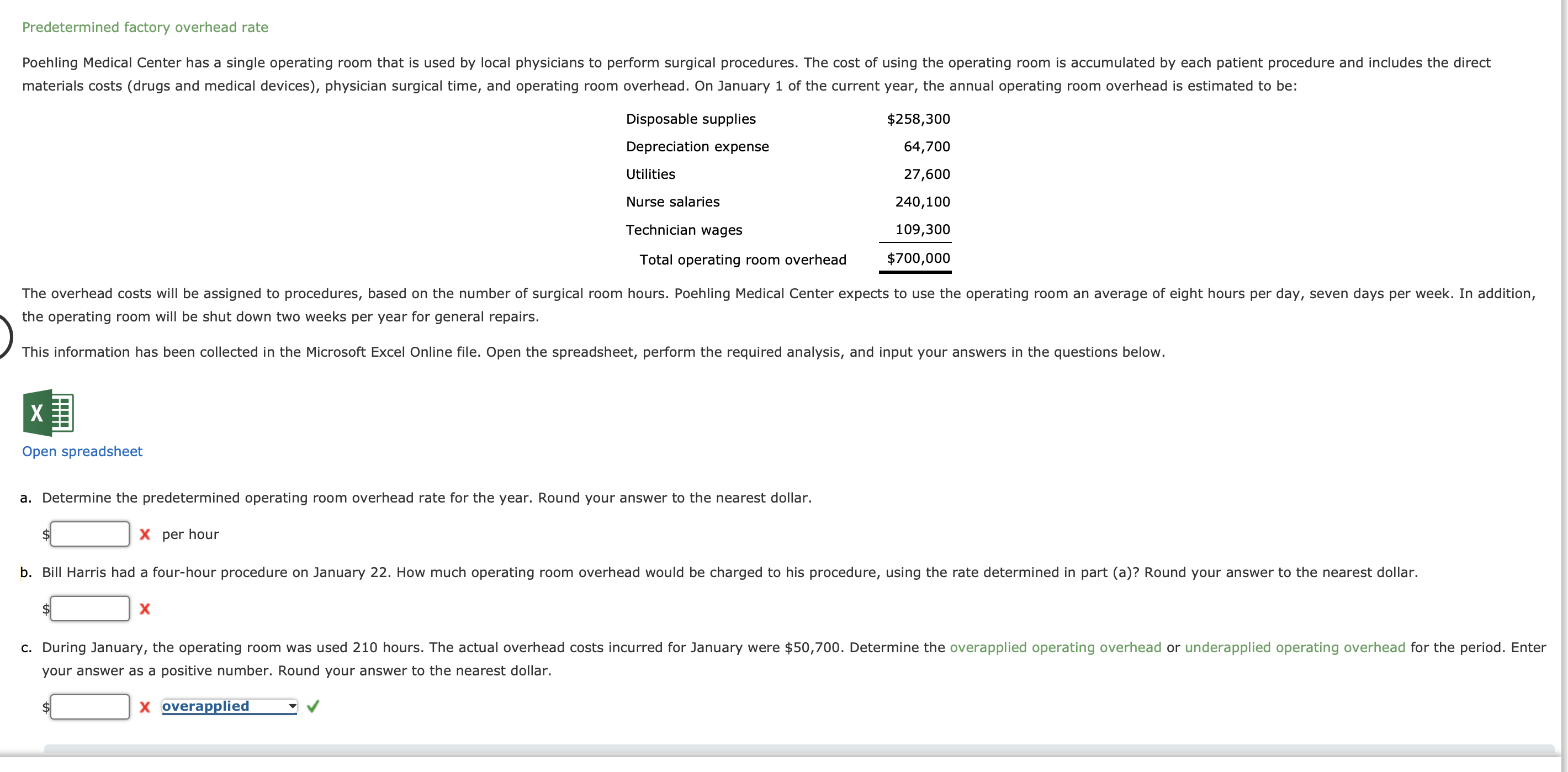 Solved PredetDetermine the predetermined operating room | Chegg.com