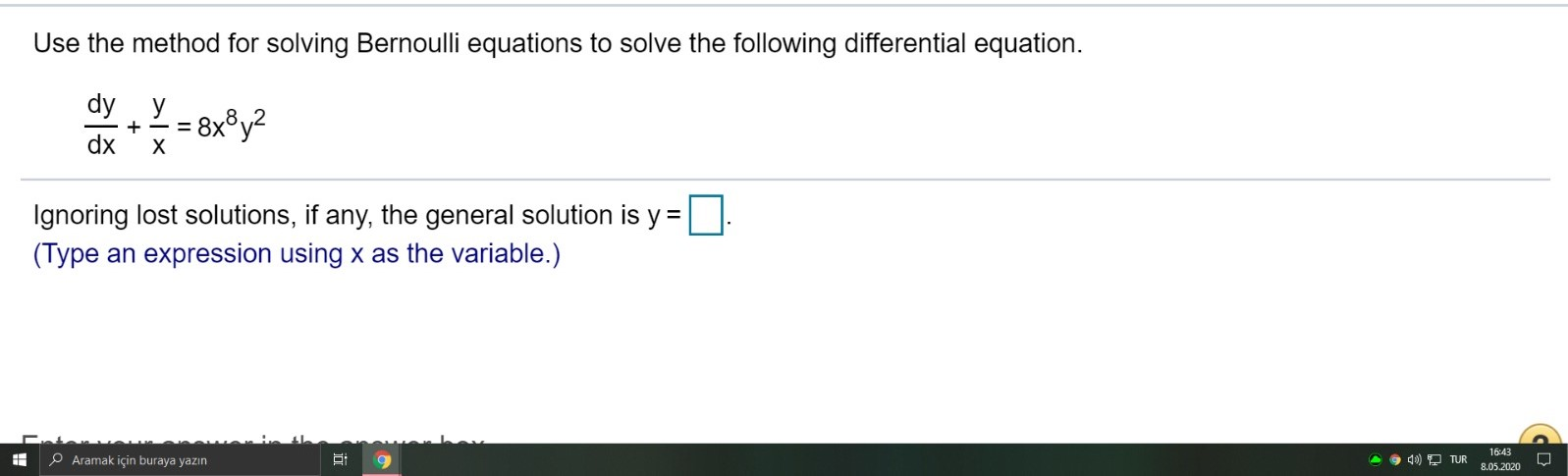 Solved Use the method for solving Bernoulli equations to | Chegg.com
