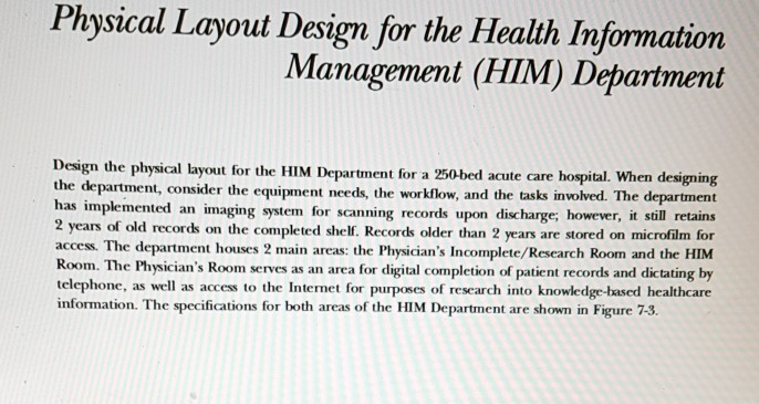 Physical Layout Design for the Health Information | Chegg.com