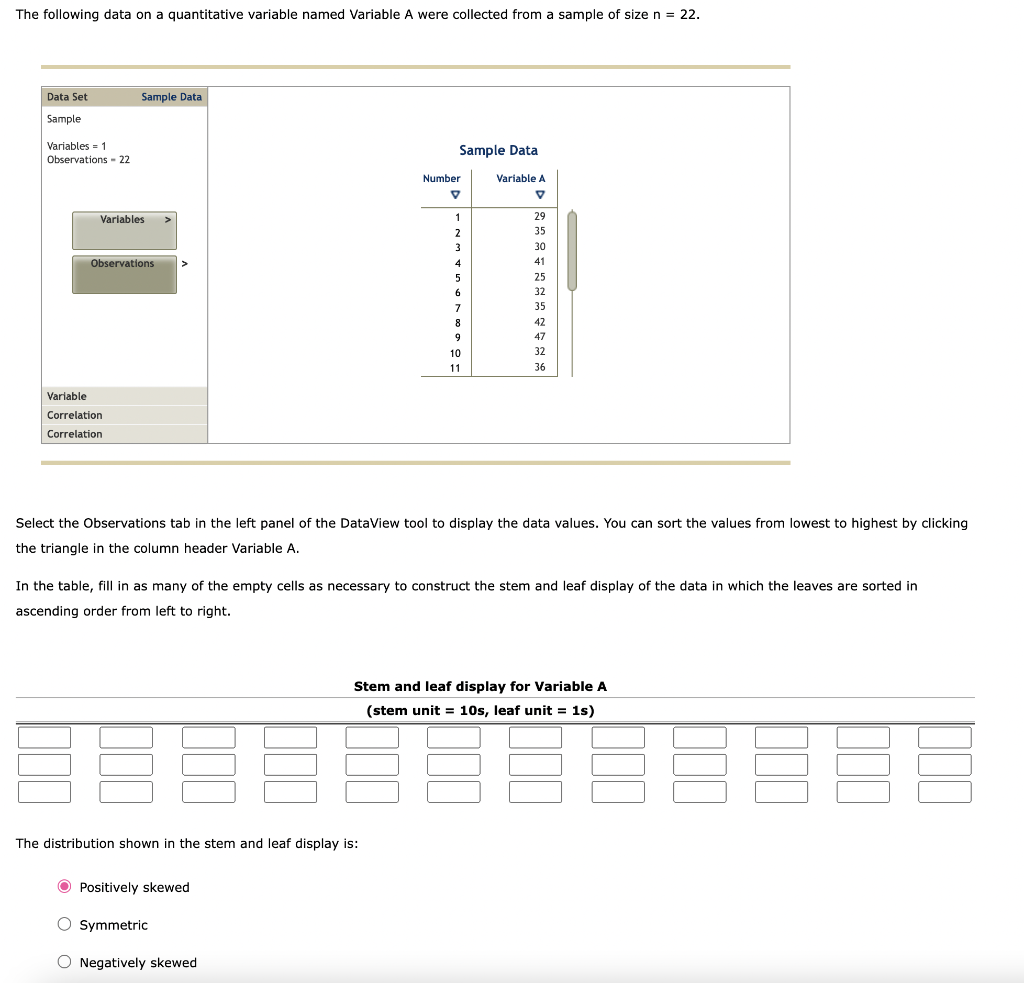 Solved The following data on a quantitative variable named | Chegg.com