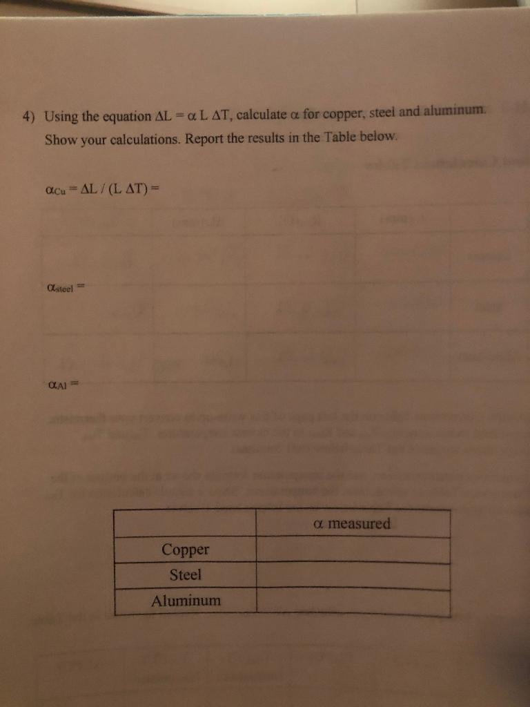 Solved 4) Using the equation AL = LAT, calculate a for | Chegg.com