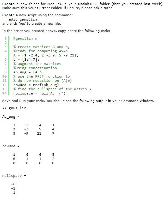 Solved Create a new folder for Module4 in your Matlab1051 | Chegg.com