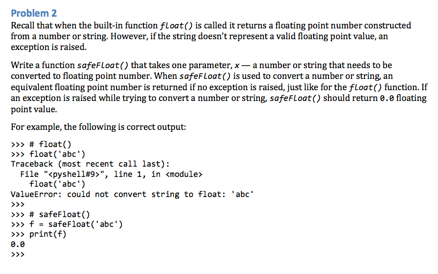 Solved Problem 2 Recall That When The Built In Function