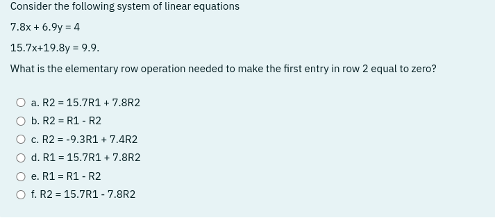 Solved Consider the following system of linear equations | Chegg.com