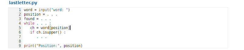 Solved Complete this program that prints the position of the | Chegg.com