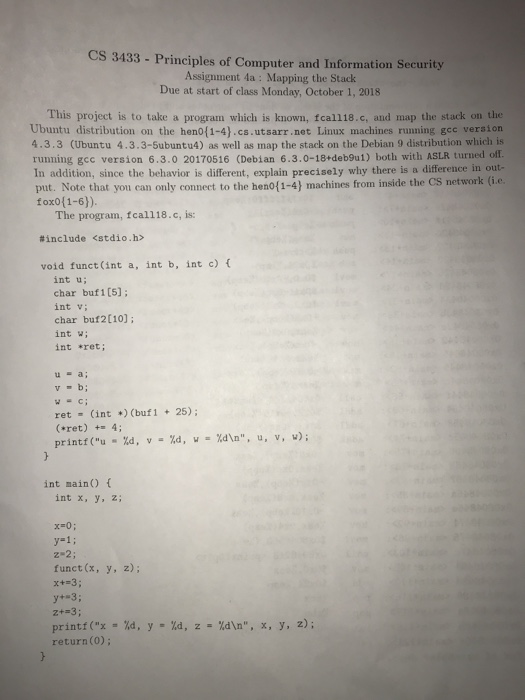 CS 3433 - Principles of Computer and Information | Chegg.com