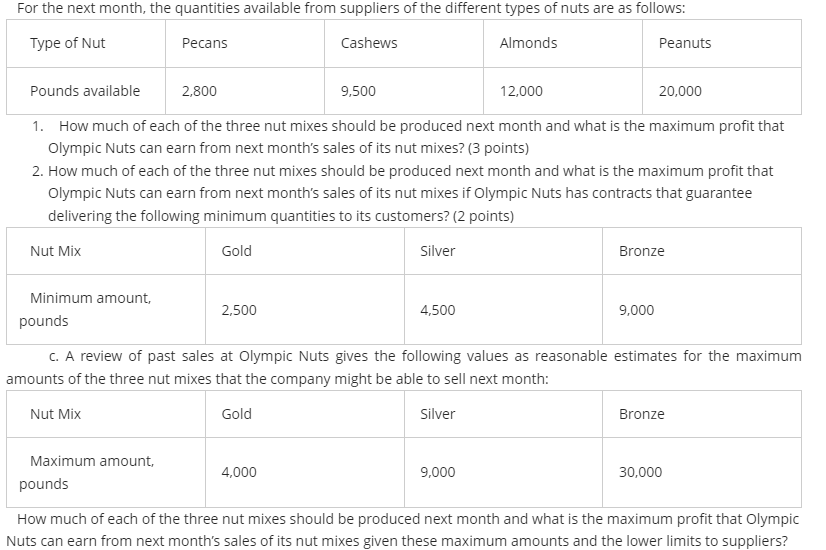 1. Prepare an Excel spreadsheet to solve the | Chegg.com