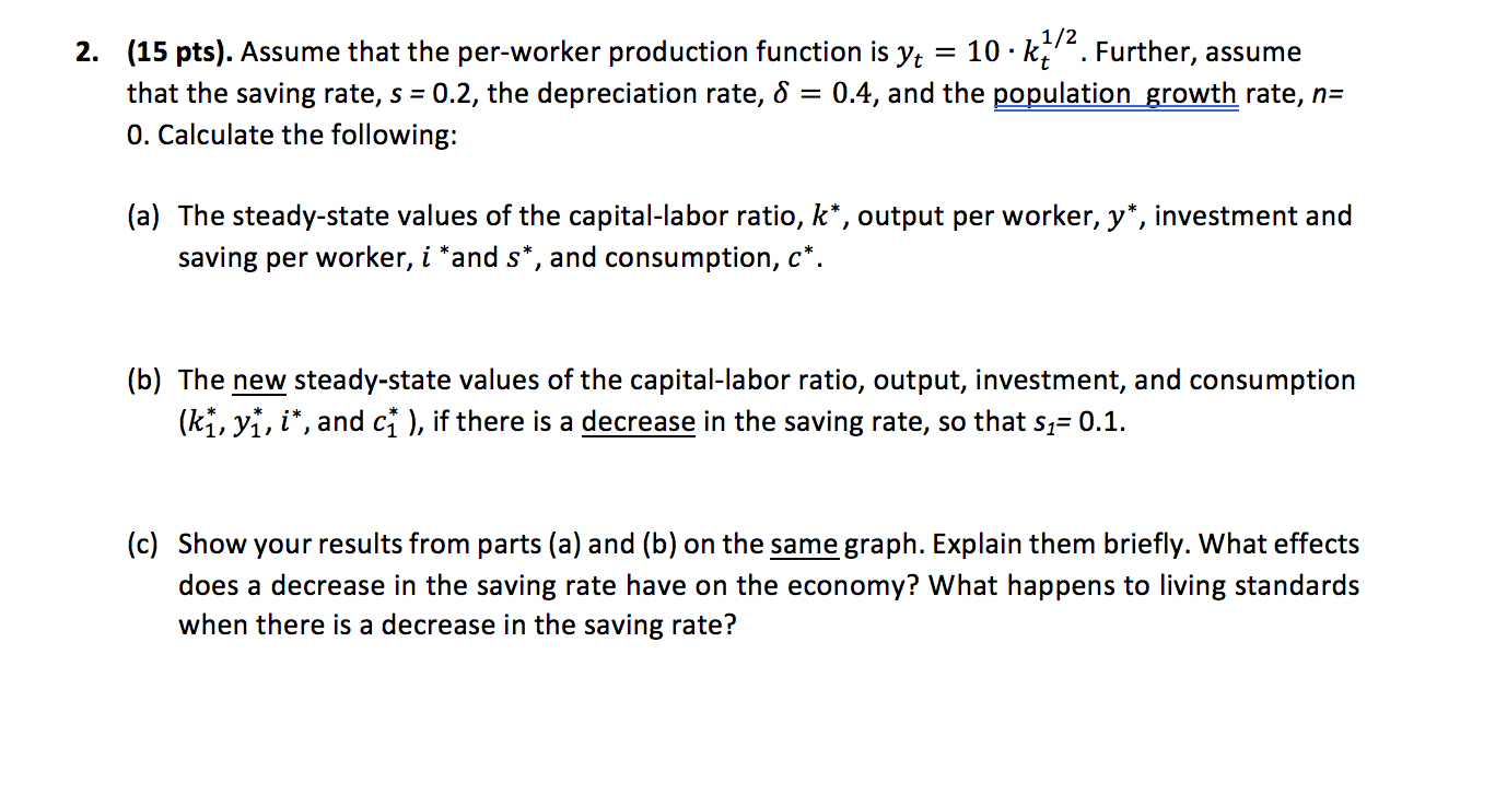 Solved 2. (15 pts). Assume that the per-worker production | Chegg.com
