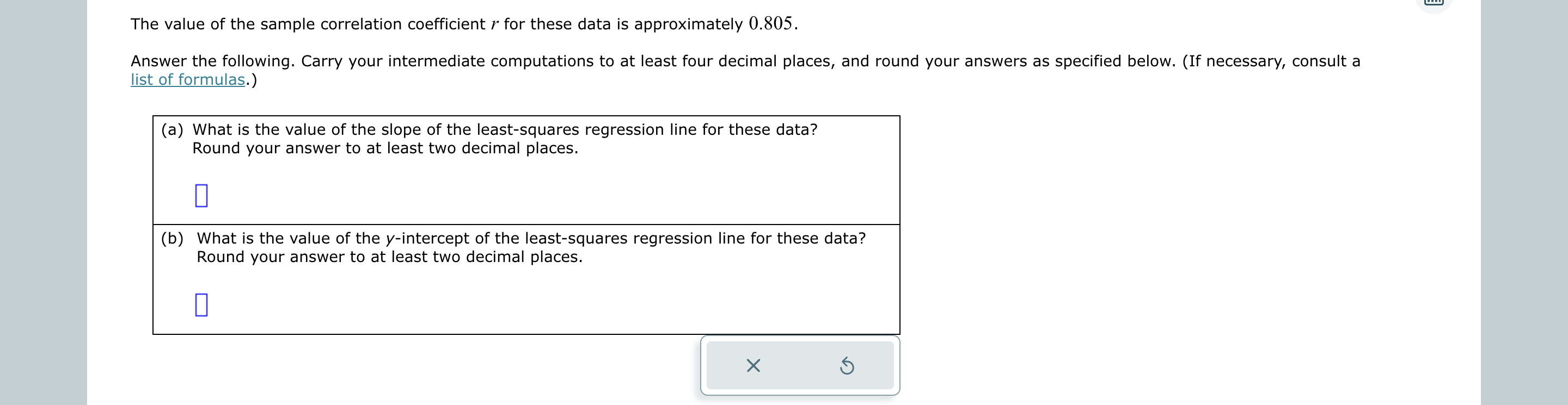 Solved The value of the sample correlation coefficient r for | Chegg.com