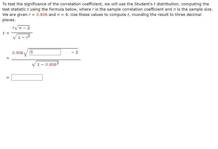 Solved To test the significance of the correlation | Chegg.com