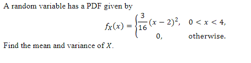 Solved A random variable has a PDF given by | Chegg.com