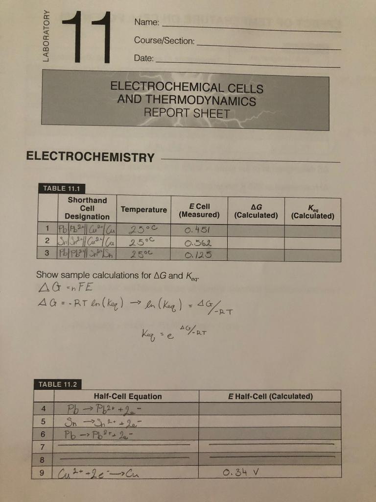 Solved Name: LABORATORY 11 Course/Section: Date: | Chegg.com