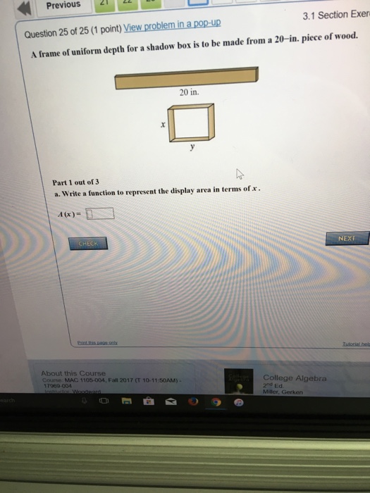 Solved Previous 3.1 Section Exen Question 25 of 25 (1 point) | Chegg.com