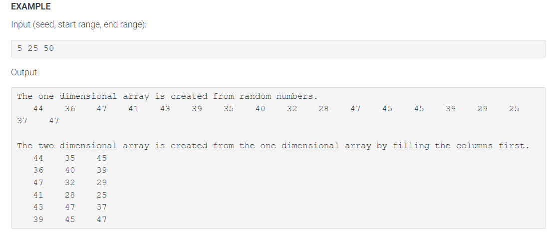 Solved 18.25 1D to 2D conversion Use random number generator | Chegg.com