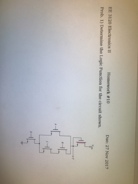 Solved EE 3120 Electronics II Homework #10 Due: 27 Nov 2017 | Chegg.com
