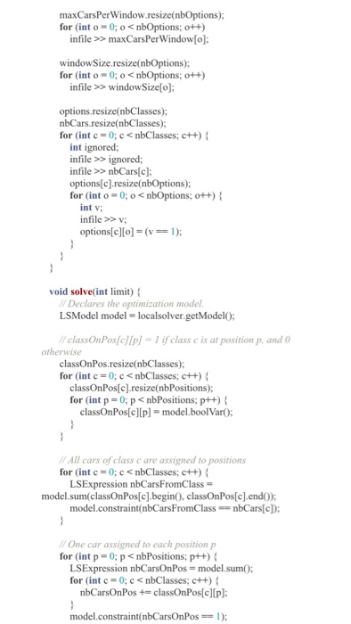 C++ code **car sequencing.cpp #include #include | Chegg.com