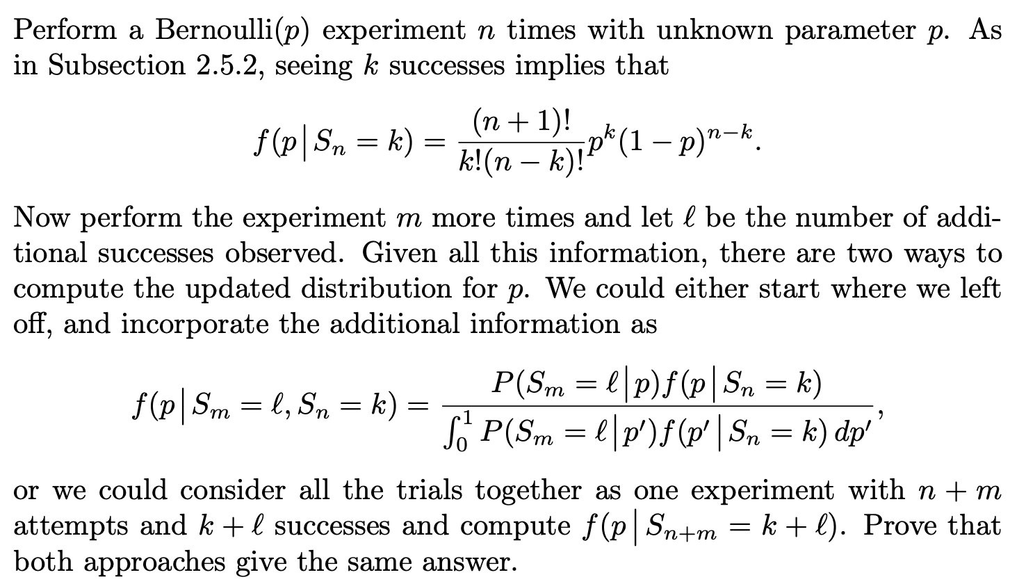 Perform a Bernoulli (p) experiment n times with | Chegg.com