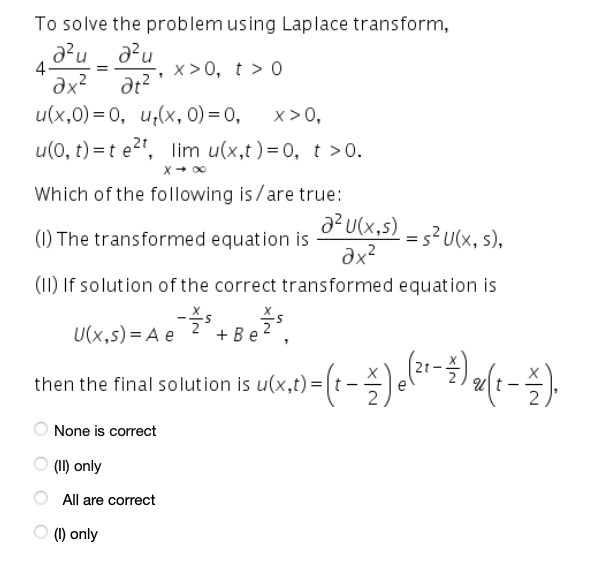 Solved To solve the problem using Laplace transform, | Chegg.com