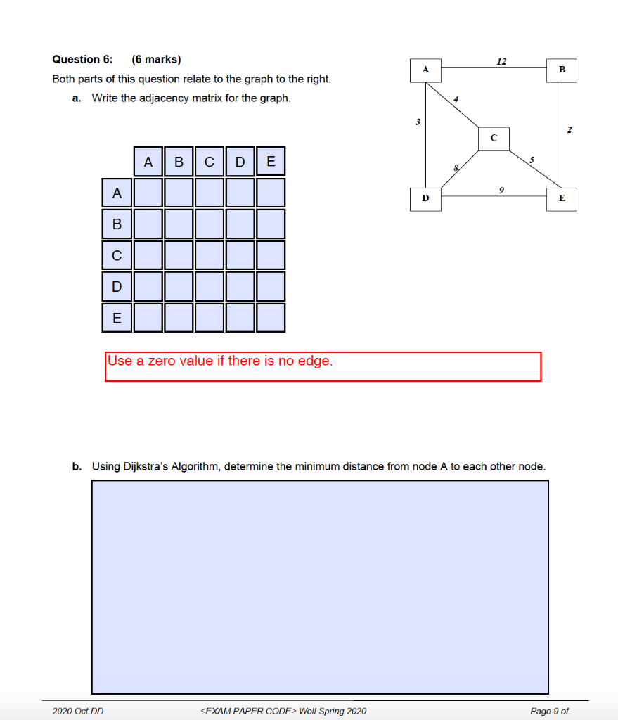Solved 12 A B Question 6: (6 marks) Both parts of this | Chegg.com