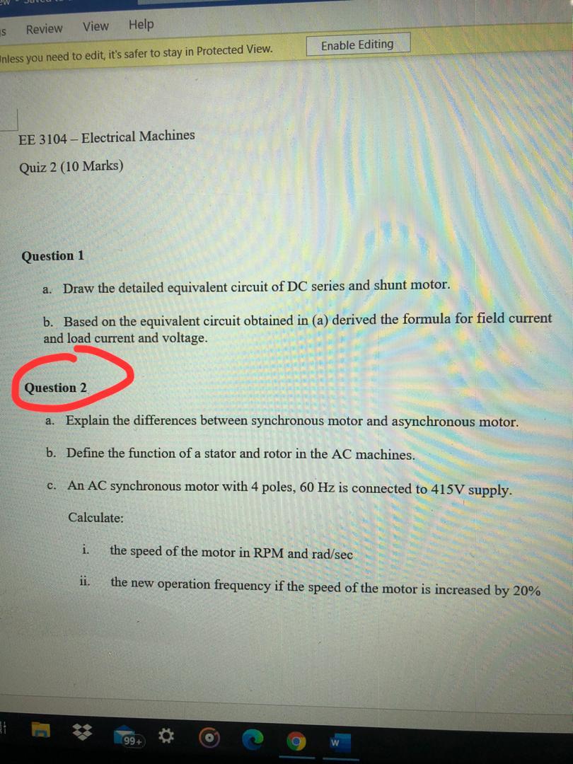 Solved Review S View Help Enable Editing Enless you need to | Chegg.com