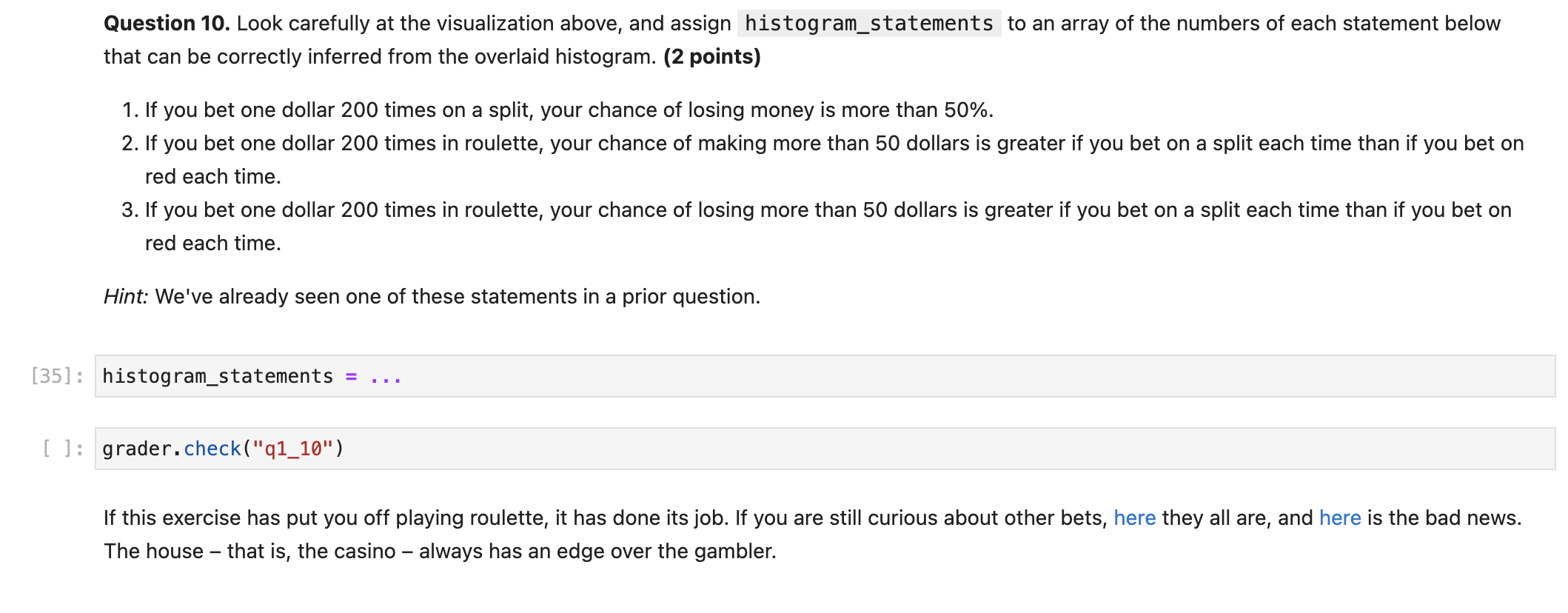 Solved Question 5. Complete the cell below to simulate the | Chegg.com