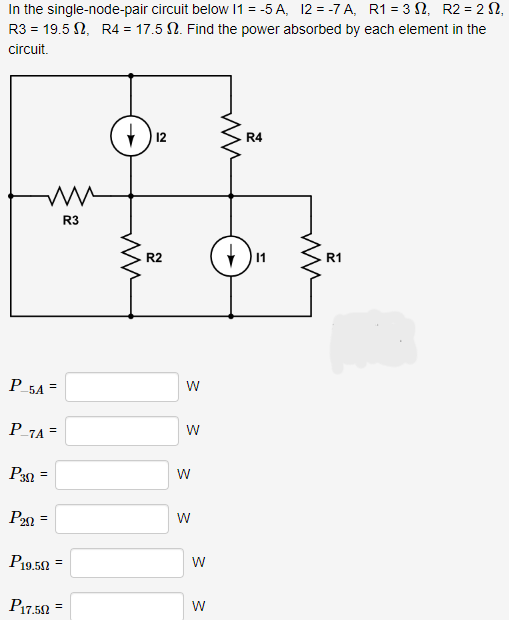 Solved In the single-node-pair circuit below 11=−5 A,12=−7 | Chegg.com