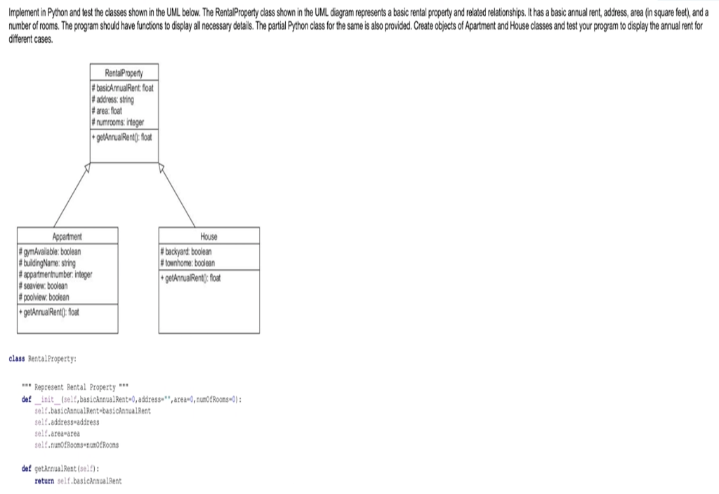 Solved Implement in Python and test the classes shown in the | Chegg.com