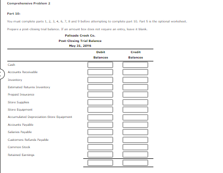 Solved Comprehensive Problem 2 Part 1 and Part 2: Palisade | Chegg.com