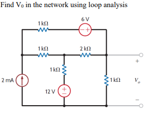 Solved Find V0 ﻿in the network using loop analysis | Chegg.com