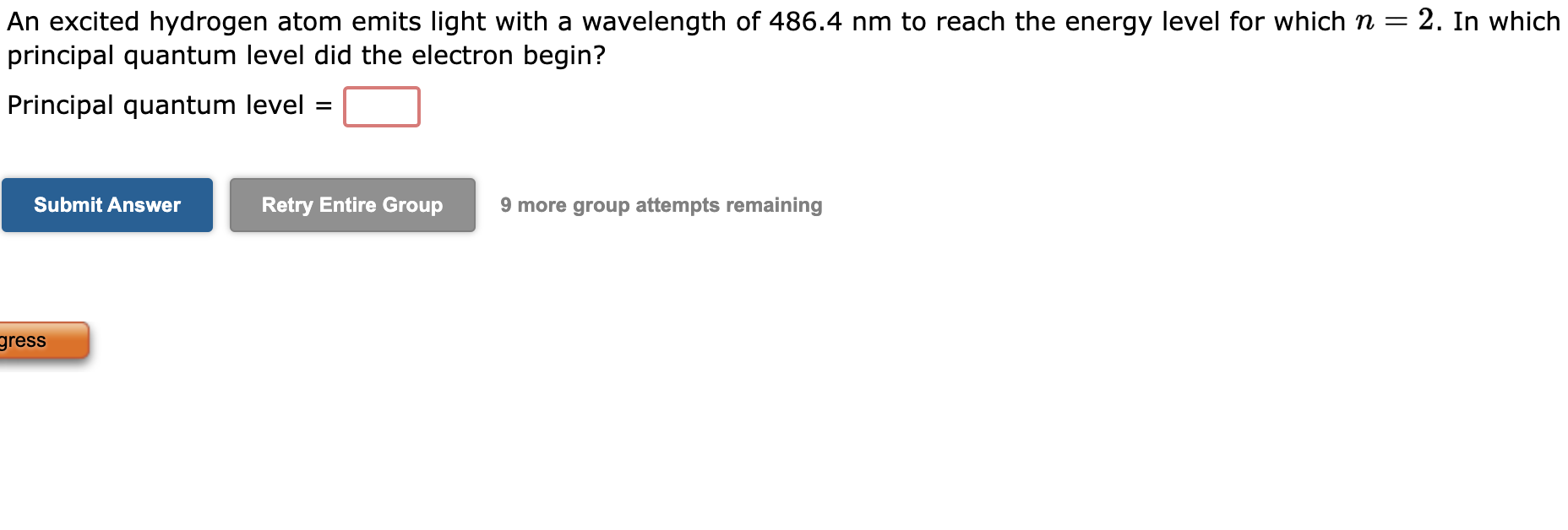 Solved An excited hydrogen atom emits light with a | Chegg.com