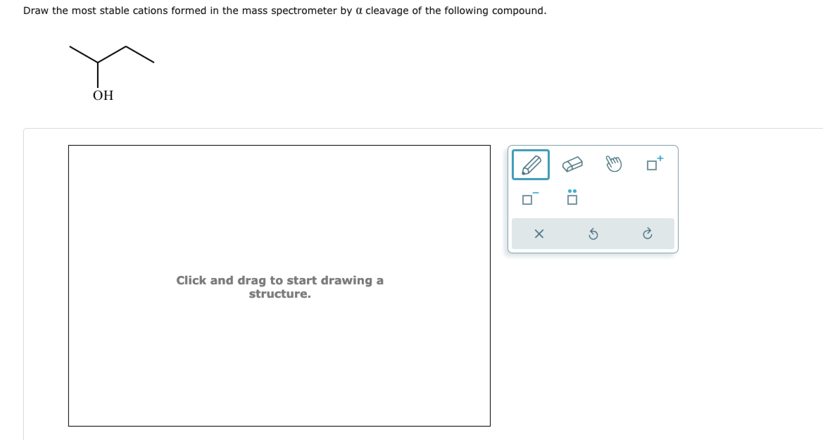 Solved Draw the most stable cations formed in the mass | Chegg.com