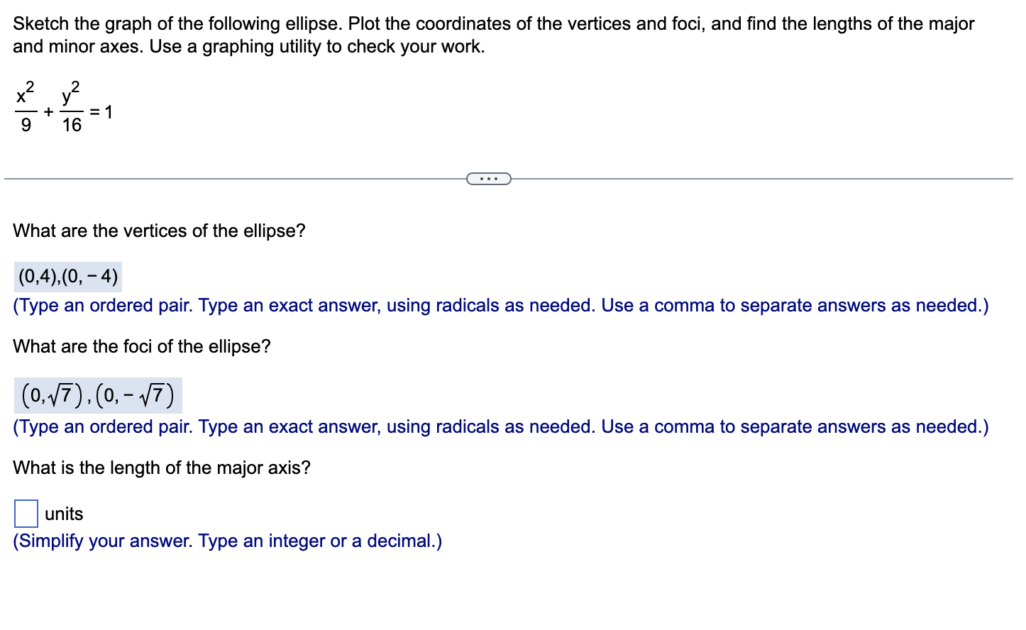Solved Sketch the graph of the following ellipse. Plot the | Chegg.com