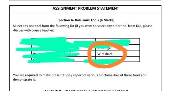 Solved ASSIGNMENT PROBLEM STATEMENT Section A- Kali Linux | Chegg.com