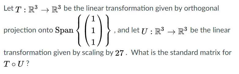 Solved Let T:R3 + R3 be the linear transformation given by | Chegg.com