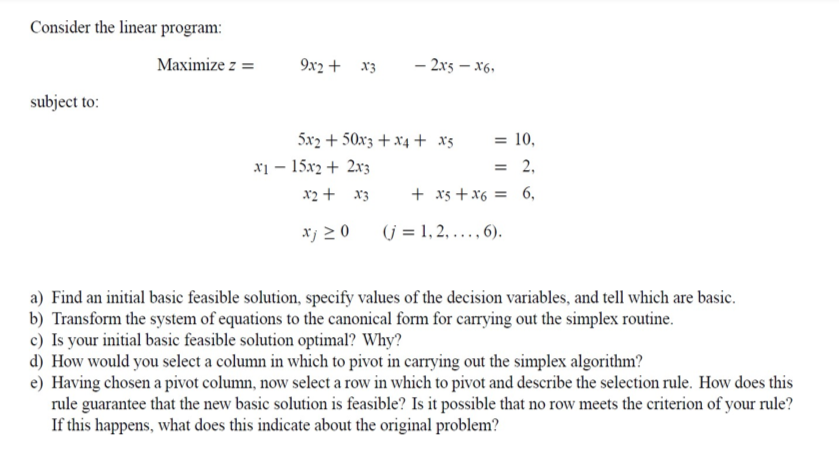 Solved Consider the linear program: Maximize | Chegg.com