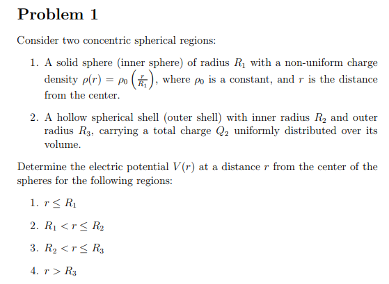 Solved Consider two concentric spherical regions:A solid | Chegg.com