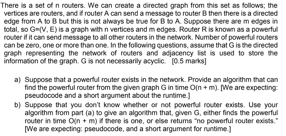 Solved here is a set of n routers. We can create a directed | Chegg.com