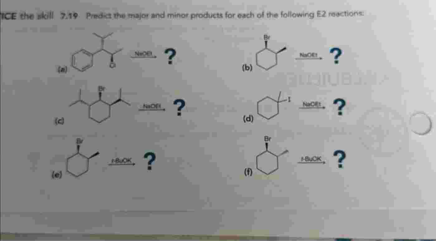 Solved TCE the akill 7.19 . ﻿Predict the major and minor | Chegg.com
