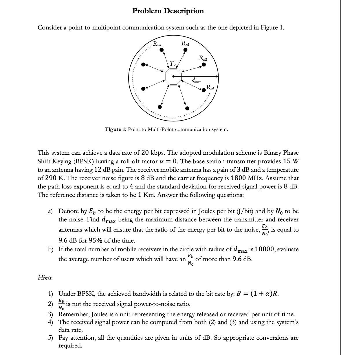 Solved Problem DescriptionConsider a point-to-multipoint | Chegg.com