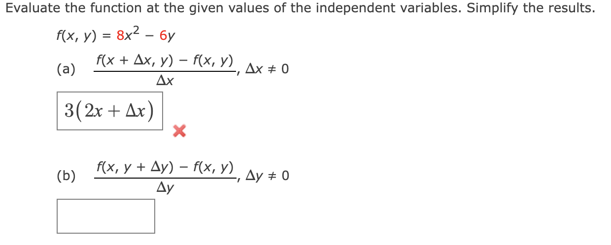 Solved Evaluate the function at the given values of the | Chegg.com