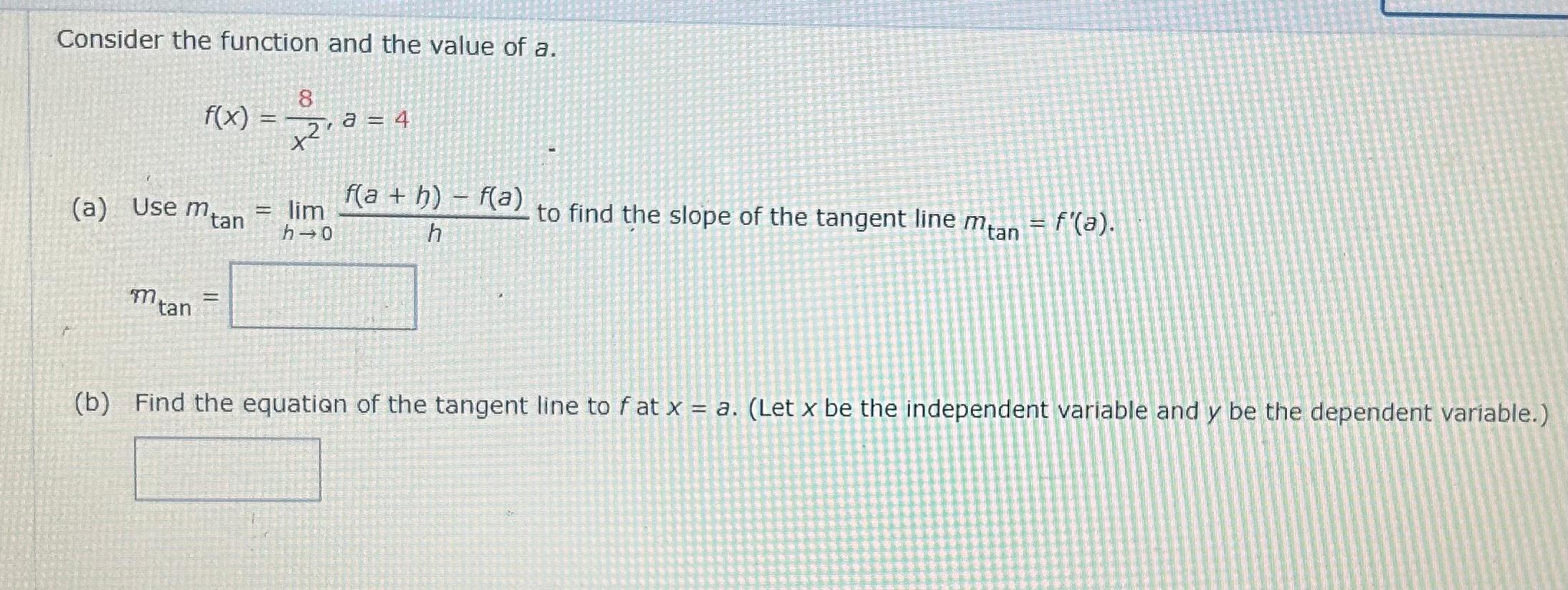 Solved Consider the function and the value of a. | Chegg.com