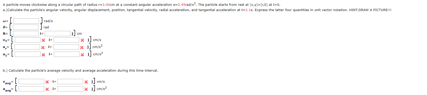 Solved A particle moves clockwise along a circular path of | Chegg.com