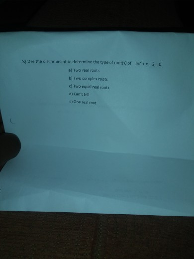 Solved 81 Use the discriminant to determine the type of root | Chegg.com