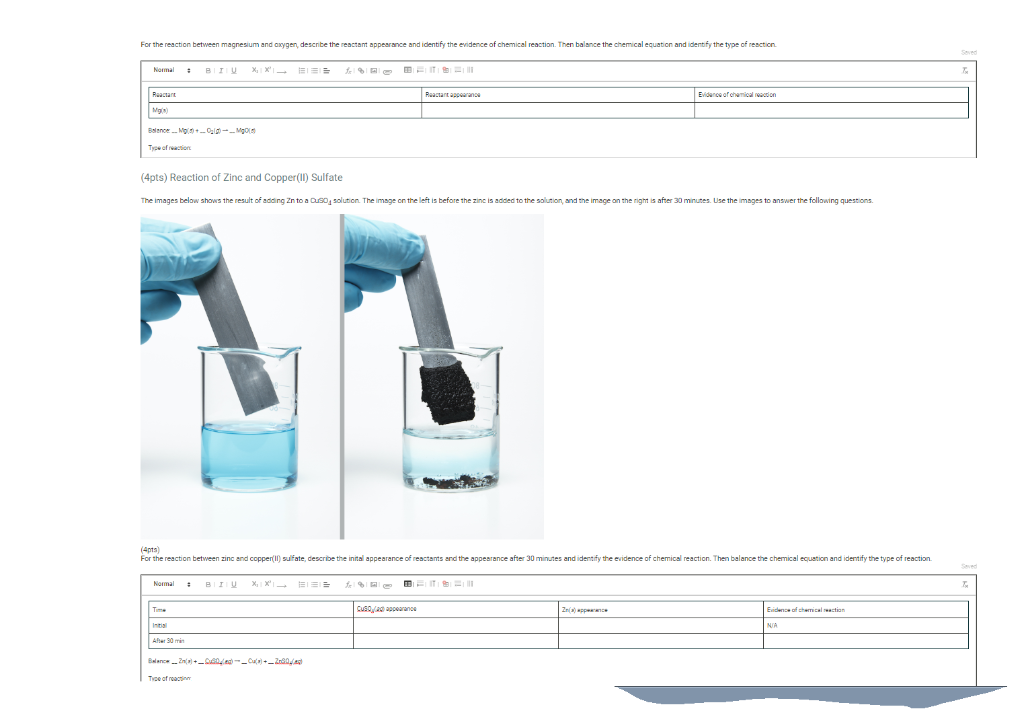 Solved For the reaction between magnesium and oxygen, | Chegg.com