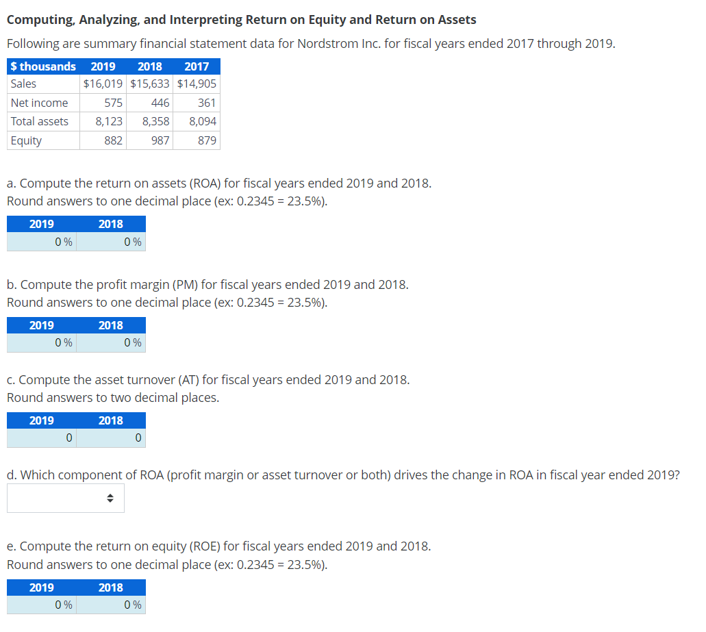 Solved Computing, Analyzing, and Interpreting Return on | Chegg.com