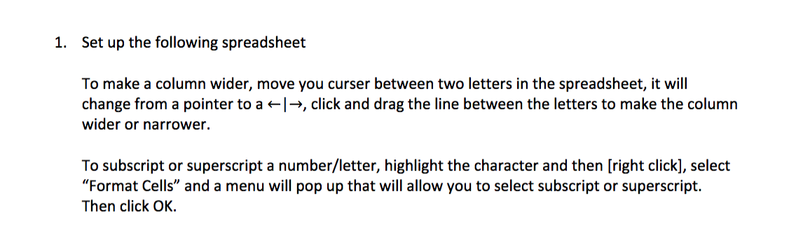 Solved Excel - Electronic Spreadsheet Assignment Open Excel | Chegg.com