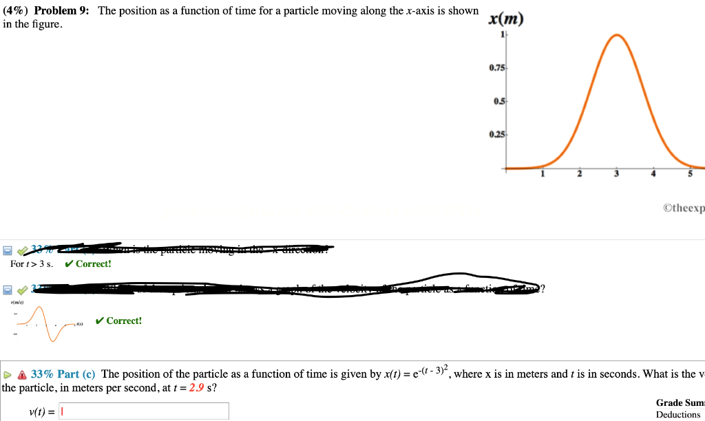 Solved (4\%) Problem 9: The position as a function of time | Chegg.com