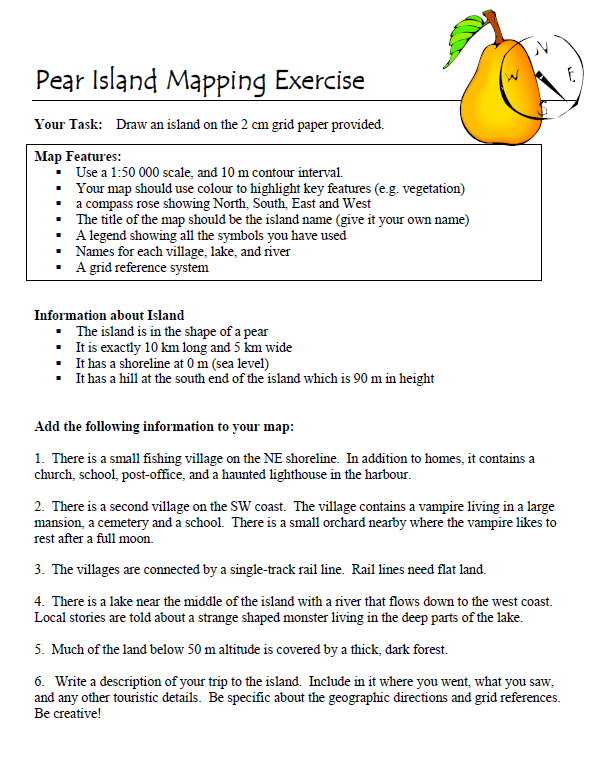 Map Features: - Use a 1:50000 scale, and 10 m contour | Chegg.com